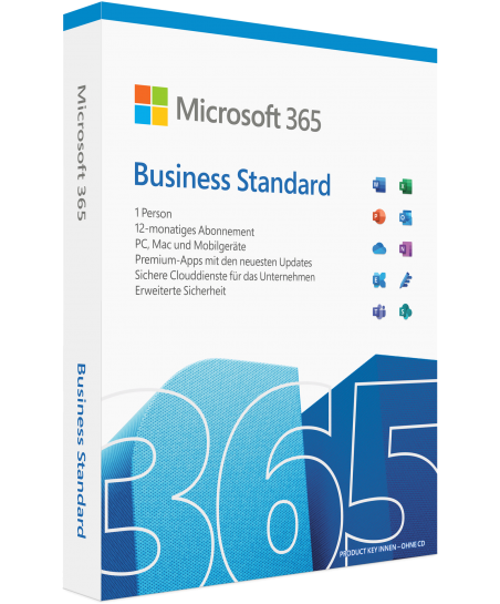 Microsoft 365 Business Standard 1 Jahr 15 Geräte Deutsch/Multilingual ...